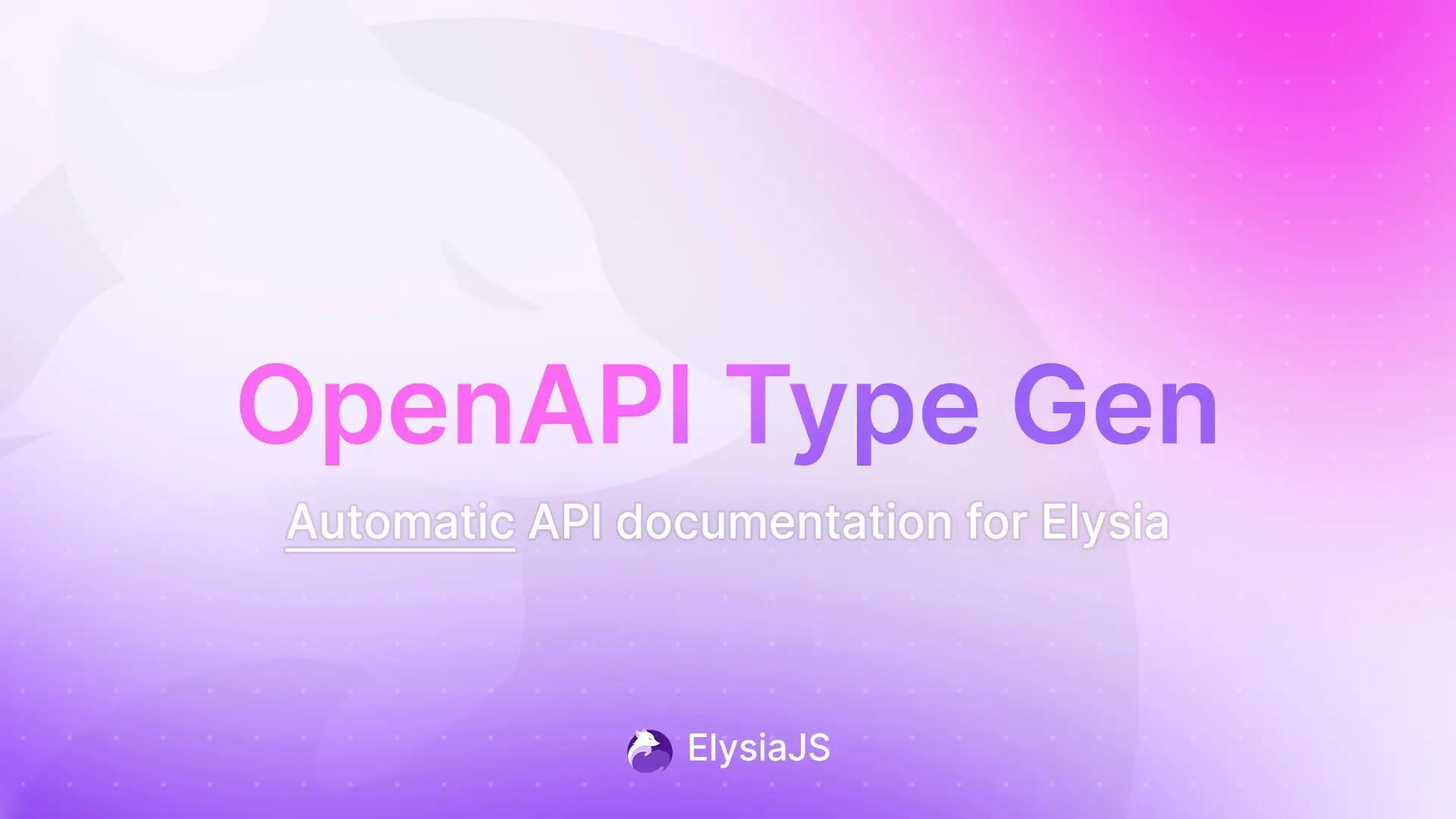 Elysia generate OpenAPI from TypeScript type - Evolution IT